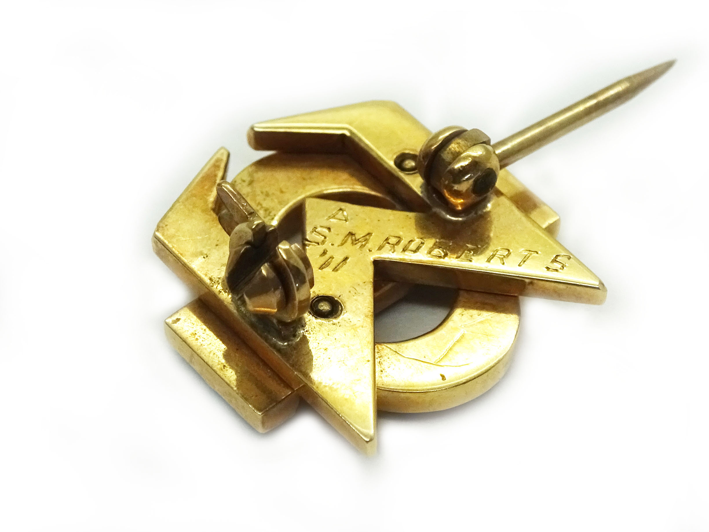 Antique 1911 Phi Sigma Fraternity/Sorority Pin 14k Gold Seed Pearls ...