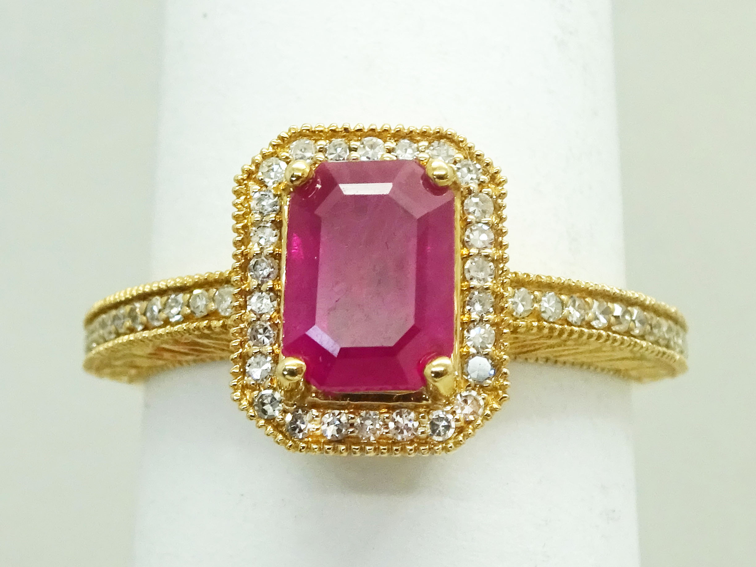 Effy Ruby Royale 1.30ct tw Ruby & Diamond Halo Ring 14k Gold Size 7 ...