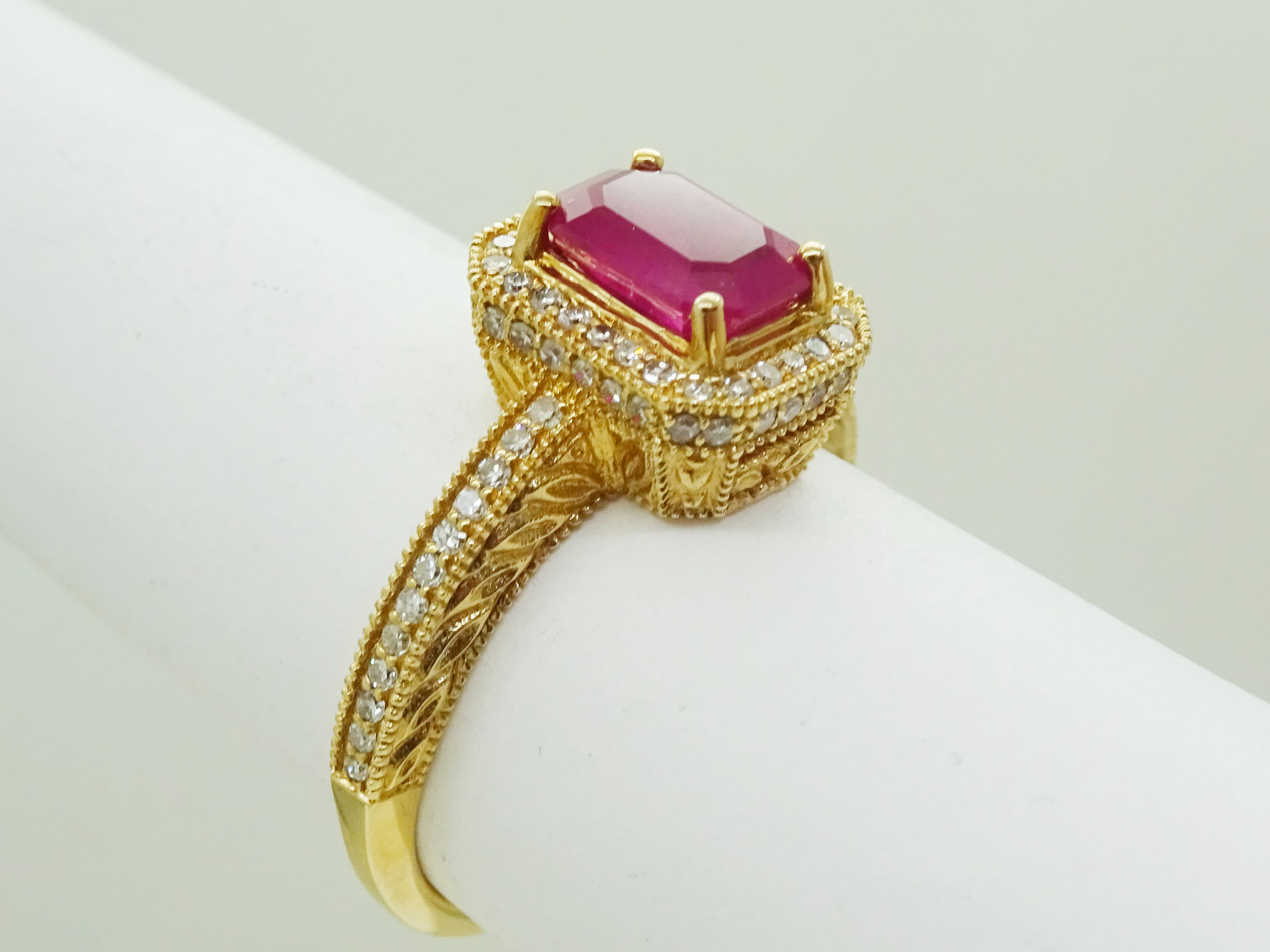 Effy Ruby Royale 1.30ct tw Ruby & Diamond Halo Ring 14k Gold Size 7 ...