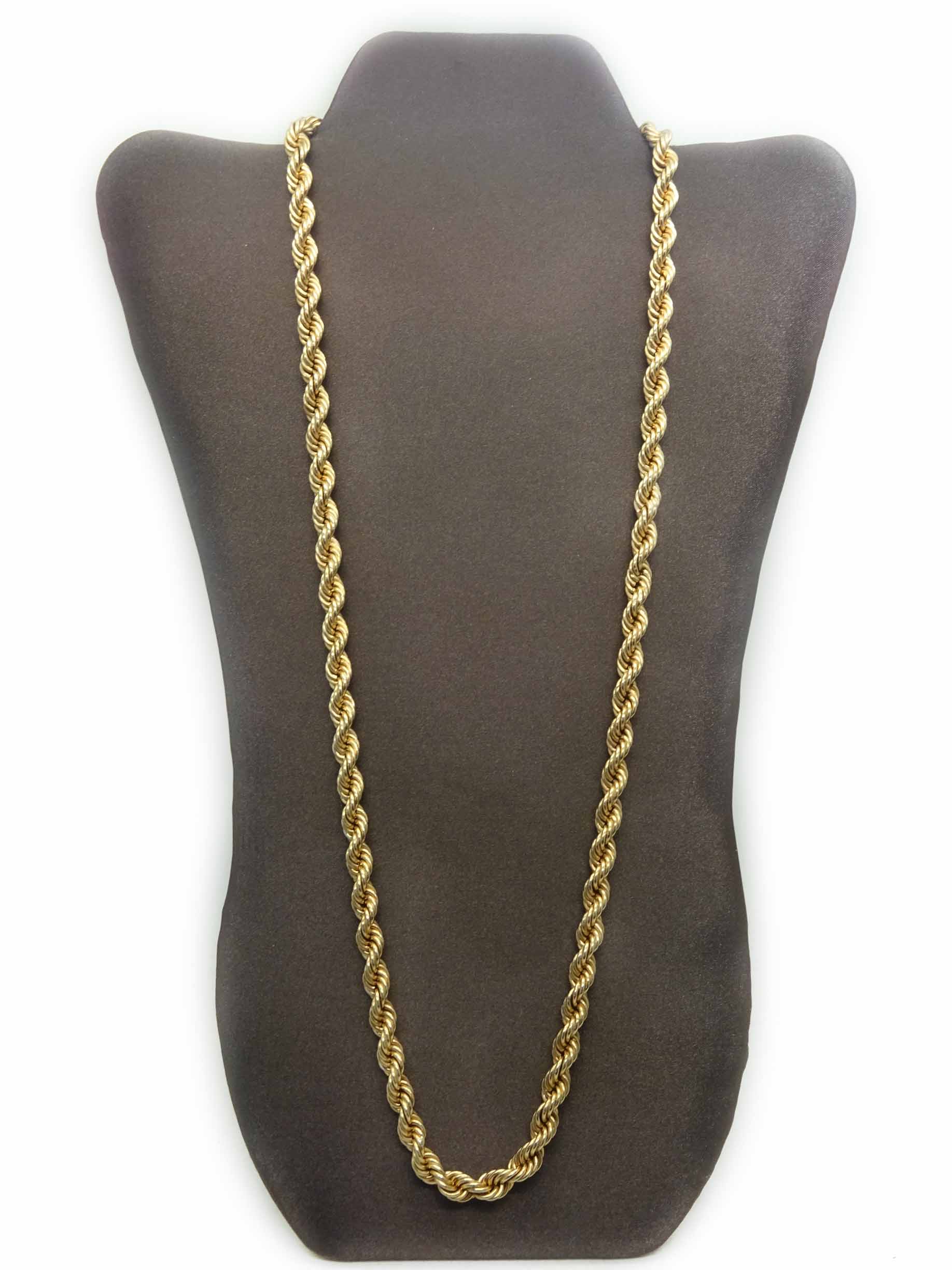 8mm Wide Rope Chain Necklace 14k Gold 29.5″ Long 56.1 Grams - Jewelry ...