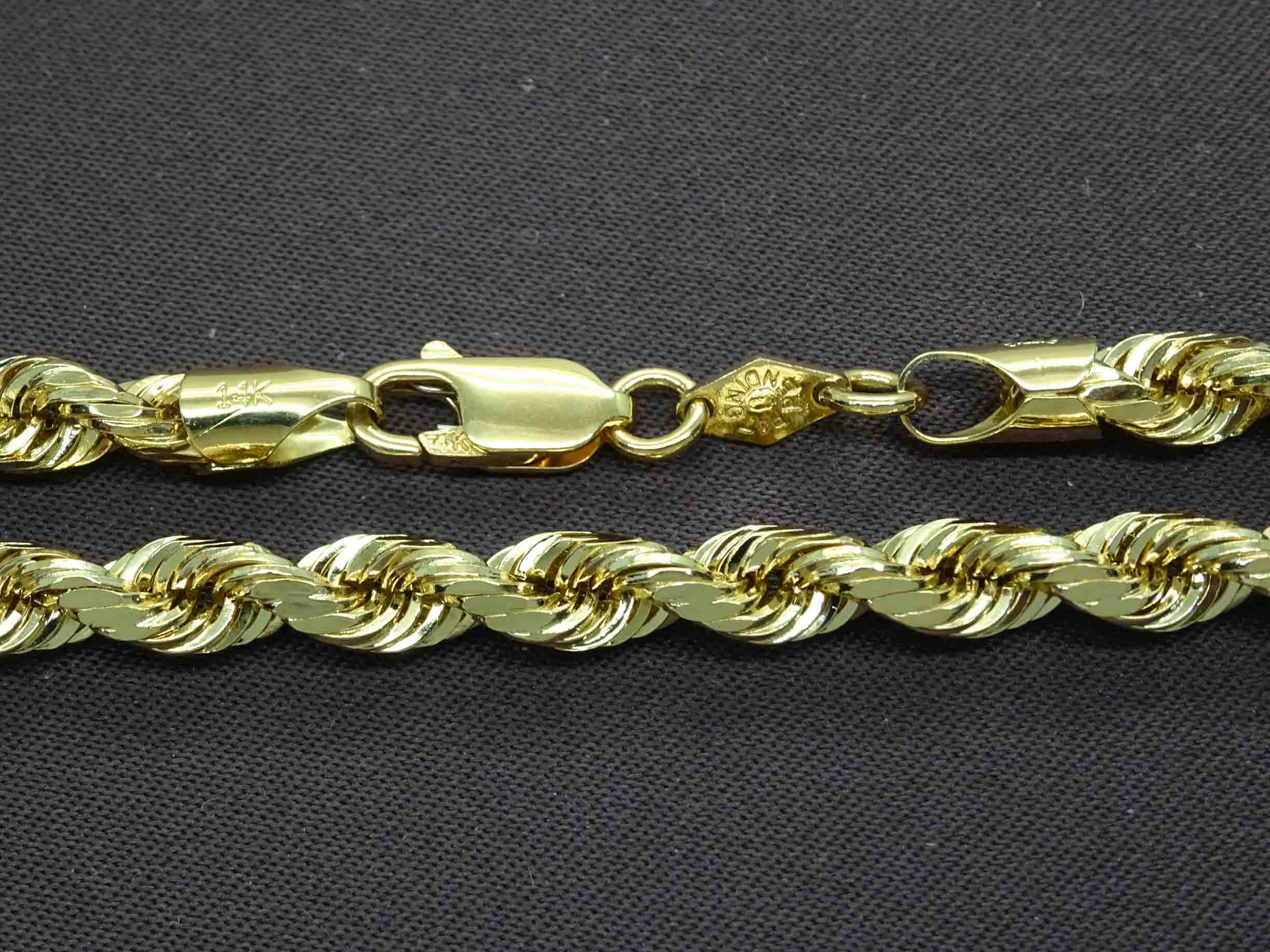 4mm Rope Chain Necklace 14k Gold Peru 18″ 10 Grams - Jewelry & Coin ...