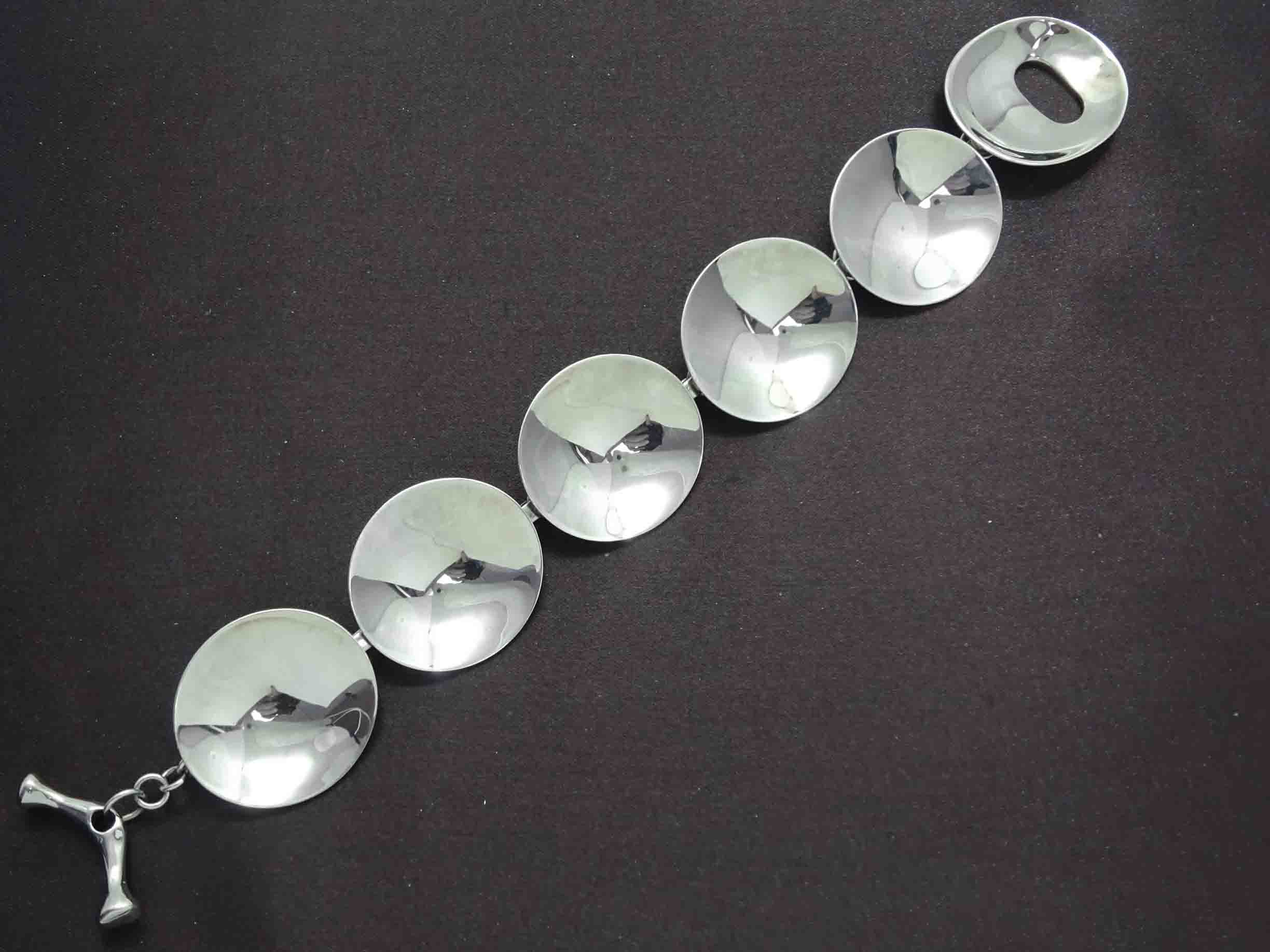 Robert Lee Morris RLM Designer Concave Disc Link Toggle Bracelet Sterling Silver - Jewelry ...