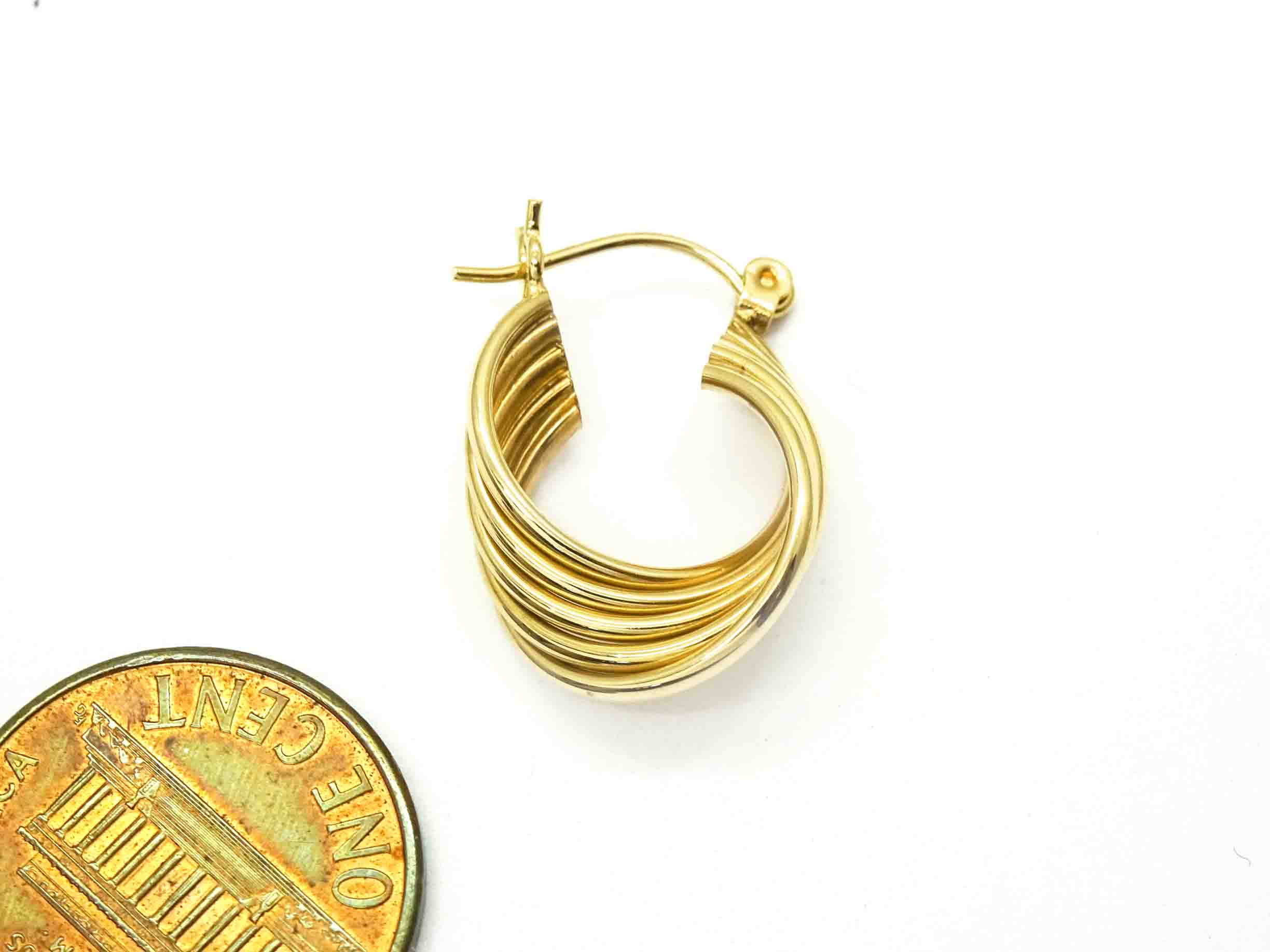 Half Twist Tubes Design Hoop Earrings 14k Gold - Jewelry & Coin Mart ...